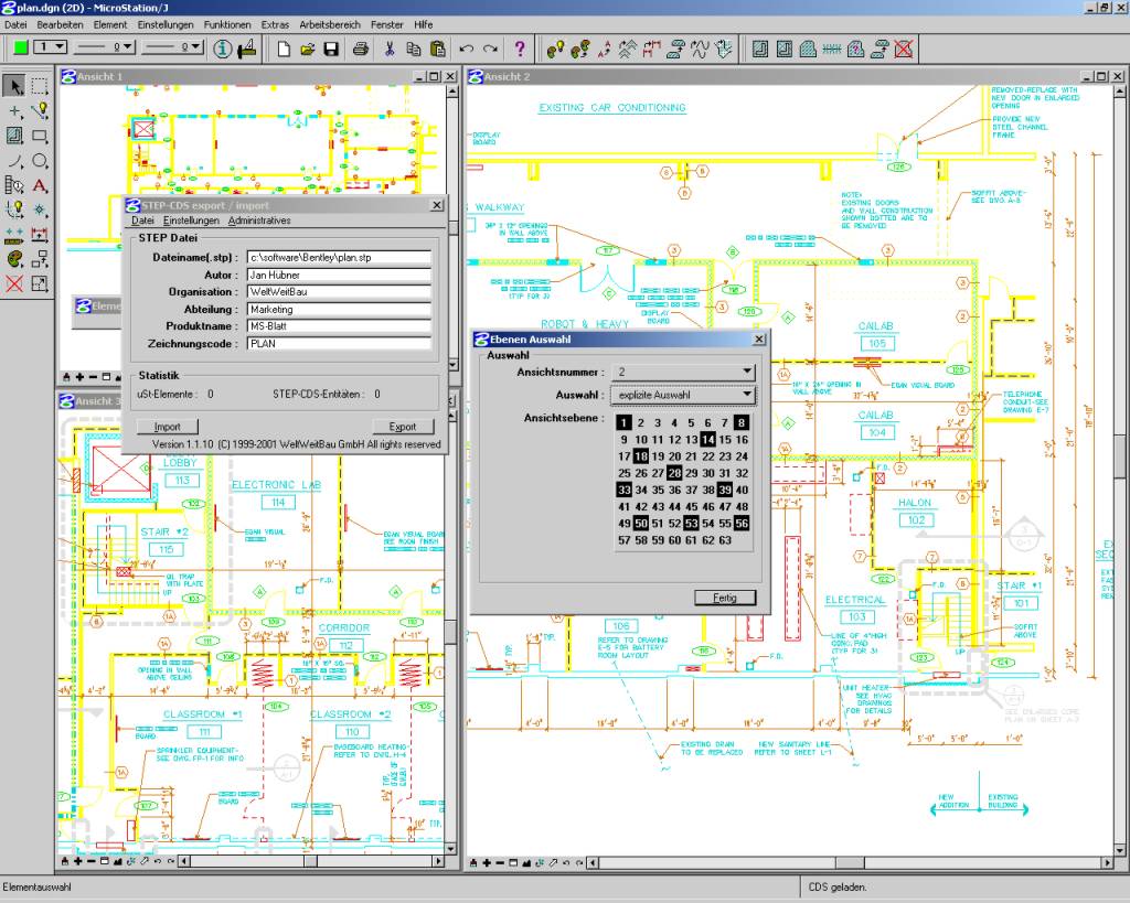 STEP-CDS-Konverter für MicroStation 95 / SE / J vom Bentley Systems Inc.